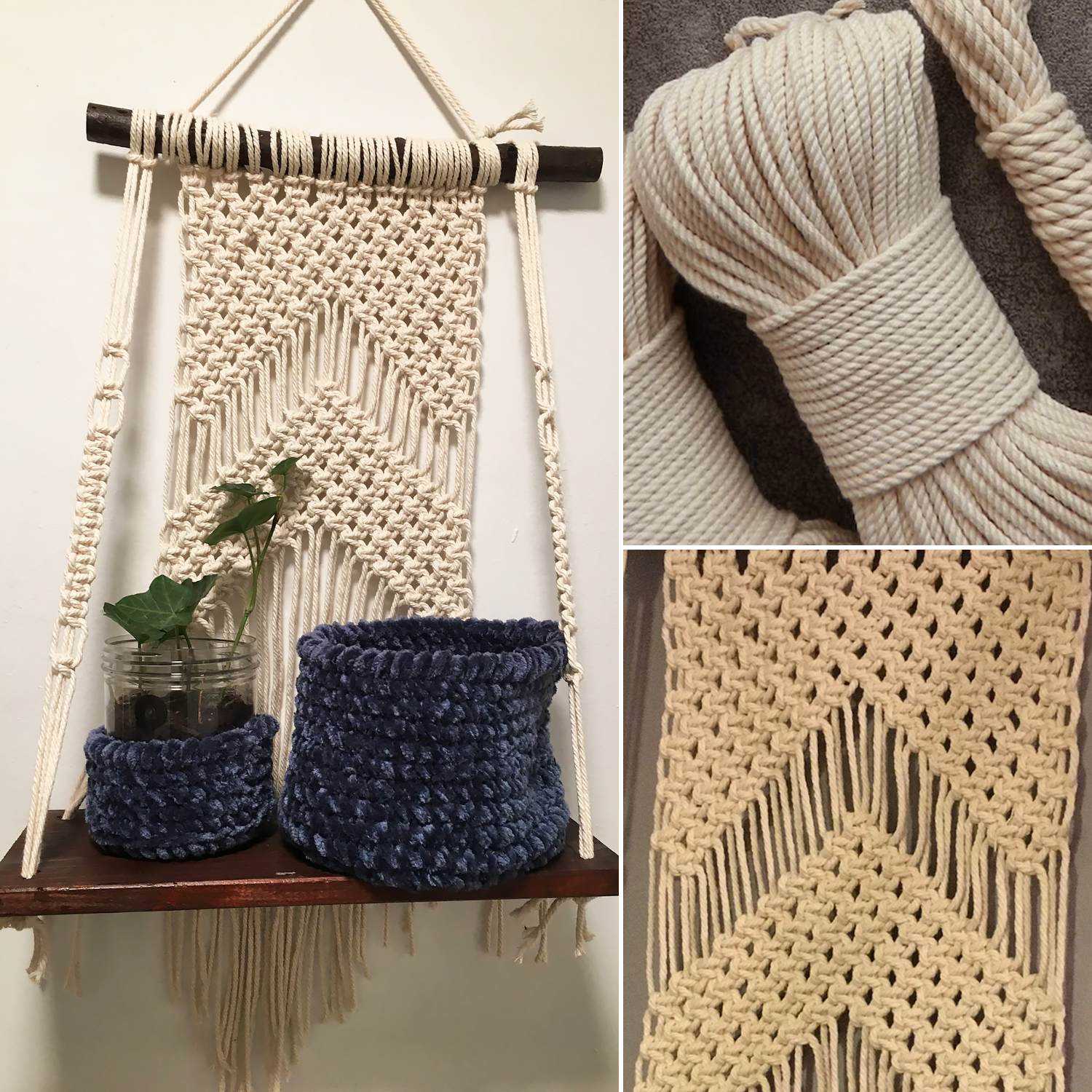 DIY Macrame Wall Shelf Kit